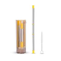 China Reusable Stainless Steel Drinking Straws 23cm Collapsible with Case Food Grade Portable for sale