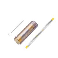 China Reusable Stainless Steel Drinking Straws 23cm Collapsible with Case Food Grade Portable for sale