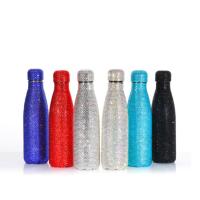 China 500ml Insulated Stainless Steel Water Bottle Cola Shape Rhinestone Christmas Gift for sale