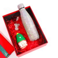 China 500ml Insulated Stainless Steel Water Bottle Cola Shape Rhinestone Christmas Gift for sale
