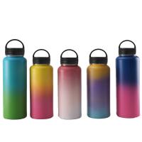 China Powder Coated Stainless Steel Sports Water Bottle 32oz 40oz Vacuum Insulated Wide Mouth for sale