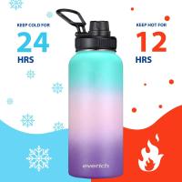China Powder Coated Stainless Steel Sports Water Bottle 32oz 40oz Vacuum Insulated Wide Mouth for sale