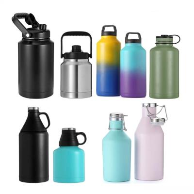 China 1 Liter Double Wall Stainless Steel Mini Keg Vacuum Beer Growler with Tap 304 for sale