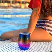 China Marble Double Wall Stainless Steel Vacuum Insulated Wine Tumbler 8oz 304 for sale