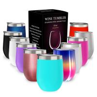 China Marble Double Wall Stainless Steel Vacuum Insulated Wine Tumbler 8oz 304 for sale