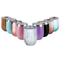 China Marble Double Wall Stainless Steel Vacuum Insulated Wine Tumbler 8oz 304 for sale
