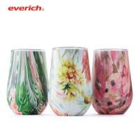 China Marble Double Wall Stainless Steel Vacuum Insulated Wine Tumbler 8oz 304 for sale