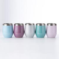 China Marble Double Wall Stainless Steel Vacuum Insulated Wine Tumbler 8oz 304 for sale