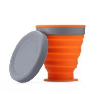 China Collapsible Silicone Water Bottle BPA Free 270ml Portable Folding Cup for Camping Travel for sale