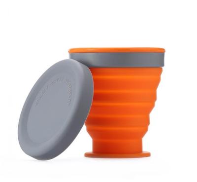 China Collapsible Silicone Water Bottle BPA Free 270ml Portable Folding Cup for Camping Travel for sale