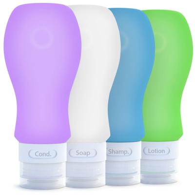 China Silicone Collapsible Travel Bottle Set 3 oz Leak Proof BPA Free 4 Pack for sale