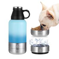 China Stainless Steel 1 Liter Insulated Pet Water Bottle with Detachable Dog Bowl for sale