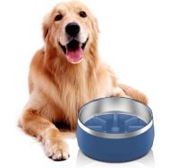 China Wholesale Stainless Steel Slow Feeder Dog Bowl 610ml Maze Design Pet Food Bowl for sale