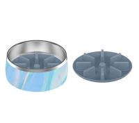 China Wholesale Stainless Steel Slow Feeder Dog Bowl 610ml Maze Design Pet Food Bowl for sale