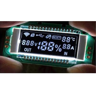 China HuaXing 1/64 Bias STN LCD Display 8 Numbers 2 Radix Point 56 Prompts White LED for sale