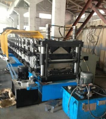 China 5.5Kw Hydraulic Power 1.2 Inch Single Chain Double Layer Roll Forming Machine for Roof Ridge Caps 0.3-0.8mm for sale