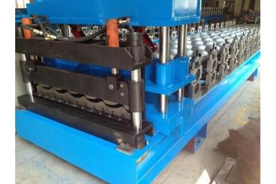 China PPGI Glazed Tile Roof Panel Roll Forming Machine 0.3-0.8mm Hydraulic Cutting 16 Stations for sale