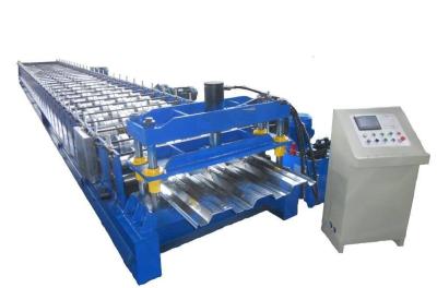 China Customized 0.75-1.2mm Steel Roof Deck Forming Machine with Panasonic PLC Control 18.5Kw Motor for sale