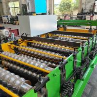 China 0.3-0.8mm PPGI Color Coated Corrugated Roof Sheet Roll Forming Machine 1220mm for sale