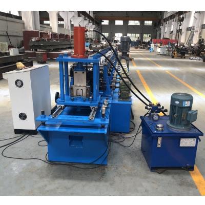 China Shutter Door Guide Rail Roll Forming Machine 1mm - 2.5mm With Gearbox Drive for sale