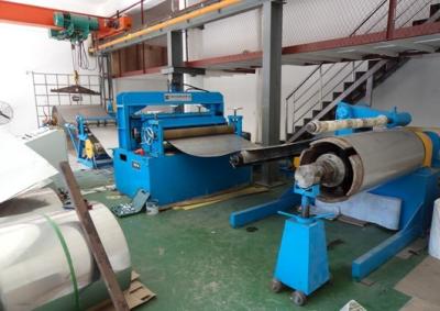 China PLC Touch Screen Control Metal Slitting Machine Hydraulic Cutting Power 4KW for sale