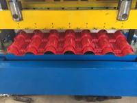 China Glazed Tile Metal Roofing Roll Forming Machine Automatic PLC Control 0.7mm 12m / Min for sale
