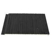 China Black Faux Stone Pattern PU Sandwich Panel 16mm Thickness Metal Siding for Wall Decoration for sale
