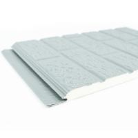 China Silver Color Brick Pattern PU Sandwich Panel 16mm Exterior Metal Wall Siding for sale