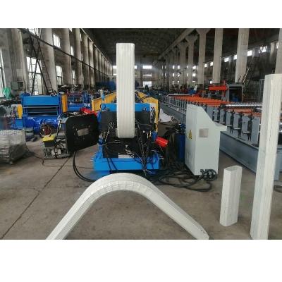 China Drain Pipe Downspout Roll Forming Machine 3x4 Inches Square Rainspout Elbow Making Machine 7.5kW for sale