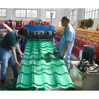 China SGS 0.8mm Glazed Tile Roll Forming Machine Color Coated Step 7.5kw for sale