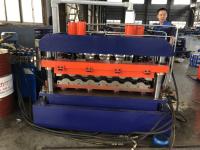 China Glazed Tile Metal Roofing Roll Forming Machine Automatic PLC Control 0.7mm 12m / Min for sale