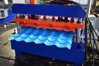 China Glazed Tile Roll Forming Machine 0.4-0.7mm Steel 380V PLC Control Roofing Making Machine for sale