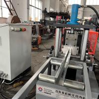 China 40 * 50mm Shutter Slide Door Roll Forming Machine Galvanized C Channel 5m / Min for sale