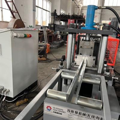 China 40 * 50mm Shutter Slide Door Roll Forming Machine Galvanized C Channel 5m / Min for sale