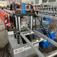 China 40 * 50mm Shutter Slide Door Roll Forming Machine Galvanized C Channel 5m / Min for sale
