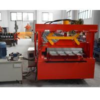 China Trapezoidal Roof Panel Roll Forming Machine 750mm Feeding Width 0.3-0.8mm Thickness for sale