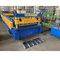 China Trapezoidal Roof Panel Roll Forming Machine 750mm Feeding Width 0.3-0.8mm Thickness for sale
