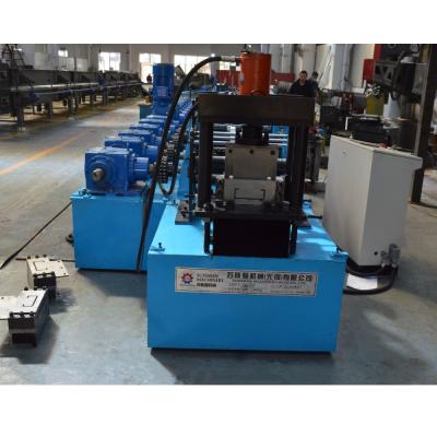 China 2mm-3.5mm Carbon Steel C U Channel Purlin Roll Forming Machine 22KW Hydraulic Cutting for sale