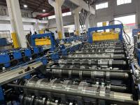 China 0.8 - 1.2 Mm Floor Deck Roll Forming Machine Galvanized Steel 36'' 4KW for sale