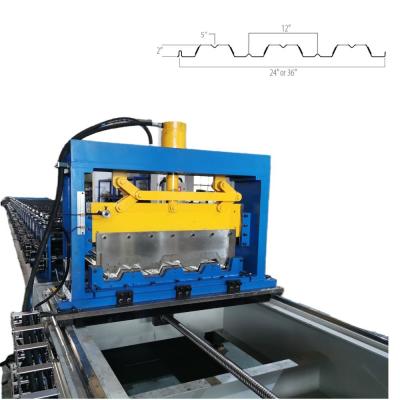 China 2 Inch Composite Deck Floor Roll Forming Machine 16-22 Gauge with Embossments Reinforcement Ribs for sale