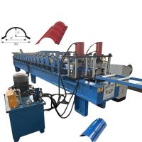 China Roofing System Ridge Cap Tile Roll Forming Machine 0.3mm-0.8mm Thickness for sale