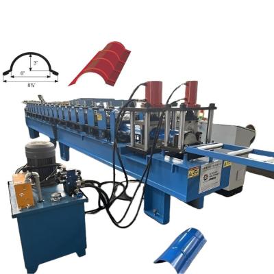 China Roofing System Ridge Cap Tile Roll Forming Machine 0.3mm-0.8mm Thickness for sale