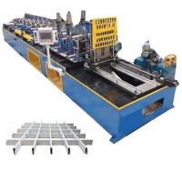 China Suspended Ceiling Grid Keel Roll Forming Machine 0.3mm-1.0mm Aluminum Metal 5m/min for sale