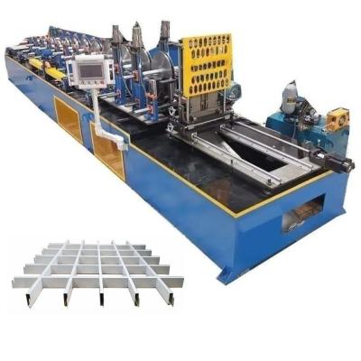 China Suspended Ceiling Grid Keel Roll Forming Machine 0.3mm-1.0mm Aluminum Metal 5m/min for sale