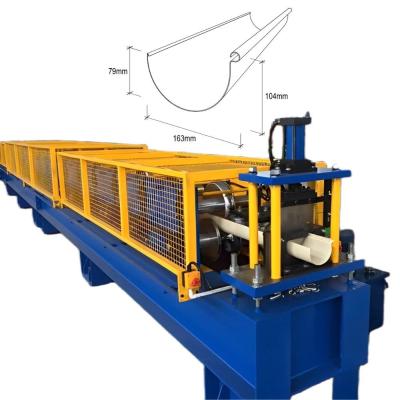 China Zincalume Galvanized Steel Half Round Gutter Roll Forming Machine 0.3-0.8mm Thickness 16 Stations for sale