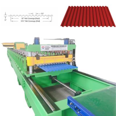 China GI Zincalum Ondulado 18 High Speed Corrugated Wall Roof Panel Roll Forming Machine 1250mm for sale