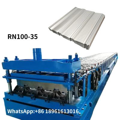 China Galvanized Steel RN100-35 Roofing Deck Roll Forming Machine 22-26 Gauge 0.3-0.8mm for sale