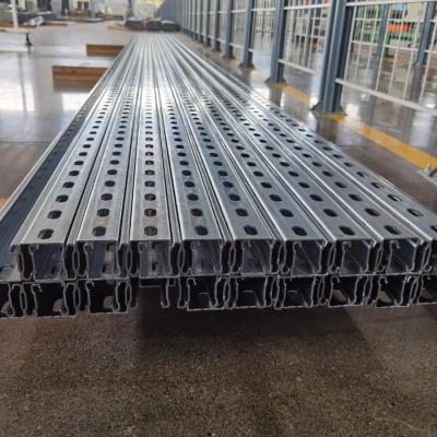 China 1.5-2.5mm Galvanized Steel C Strut Channel Roll Forming Machine with 8-15m/min Speed and PLC Control for sale