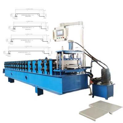 China Aluminum Galvanized Metal Fascia Soffit Reveal Wall Cladding Panels Roll Forming Machine 12-18 inch 0.3-0.8mm for sale