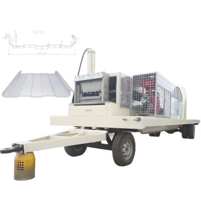 China Portable KR18 Standing Seam Roof Panel Roll Forming Machine 11 Stations 10-13 m/min for sale